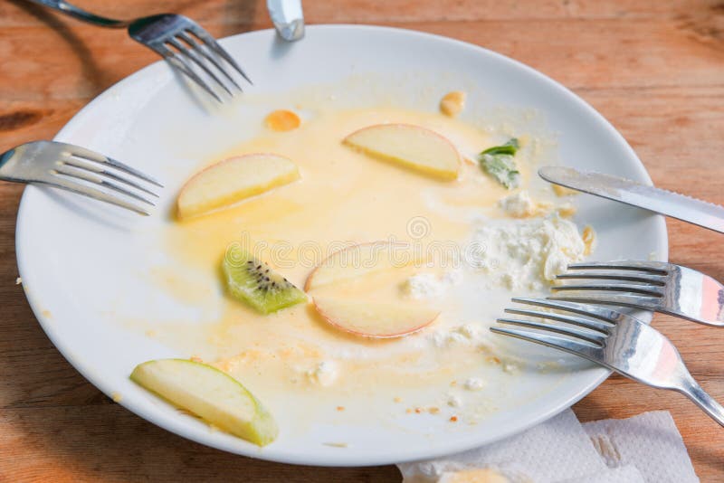 Dirty Plate Spoon after Buffet Stock Photo - Image of plate, buffet ...