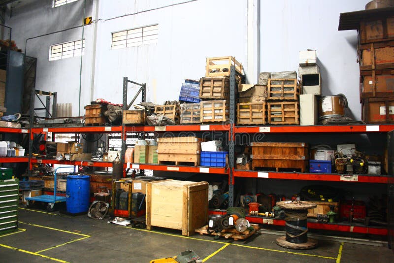 Dirty and Poorly Used Storage Racks Stock Photo - Image of overloading ...