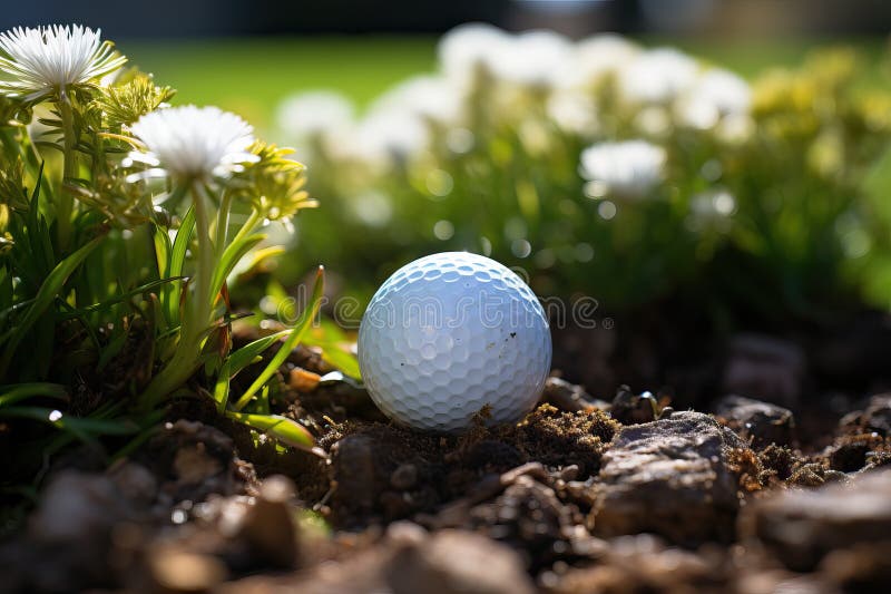Dirty Puddle on the Golf Course, Golf Ball Slightly in the Puddle ...