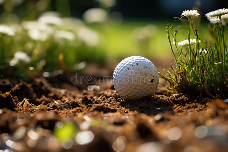 Dirty Puddle on the Golf Course, Golf Ball Slightly in the Puddle ...