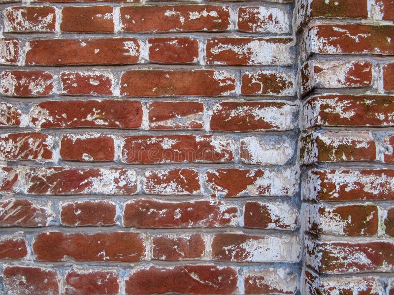 Dirty red brick wall stock image. Image of architecture - 273264255