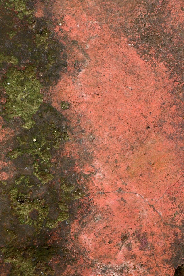 Dirty Red Floor Texture Wiht Moss Stock Image - Image of pattern ...