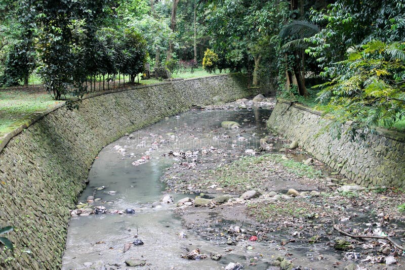 Dirty River in Bogor, Indonesia Stock Photo - Image of ugly, green ...