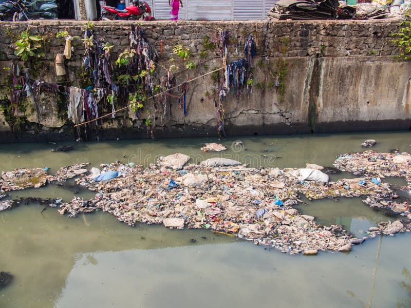 Dirty River in Dharavi Slums. Mumbai. India. Stock Photo - Image of ...