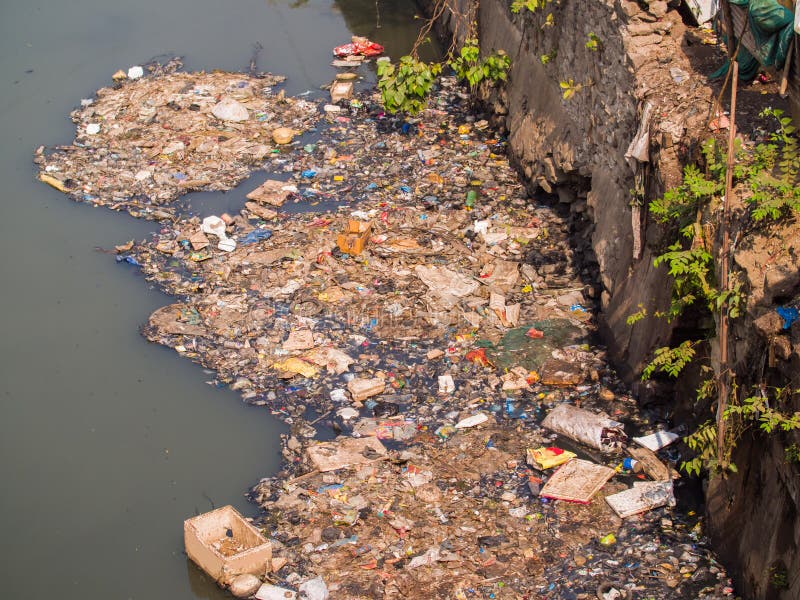 Dirty River in Dharavi Slums. Mumbai. India. Stock Photo - Image of ...