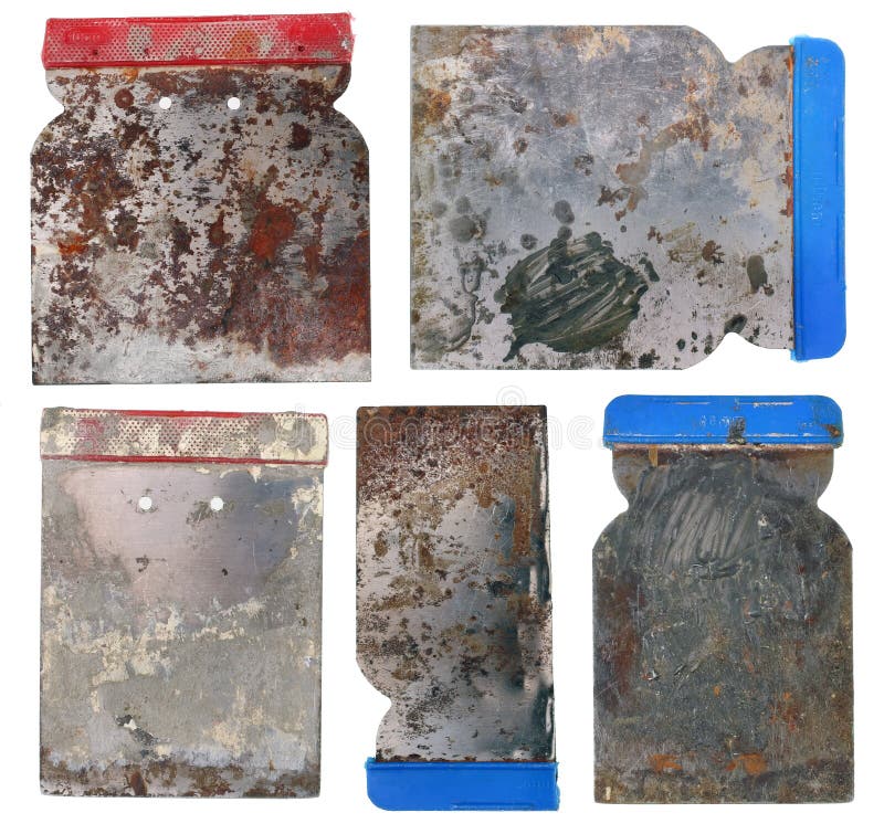 Dirty Rusty Construction Steel Spatulas Stock Image - Image of ...