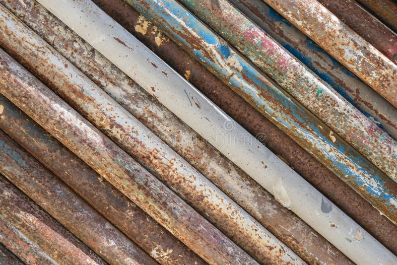 Dirty and Rusty Old Pipes Stack Texture Stock Photo - Image of iron ...