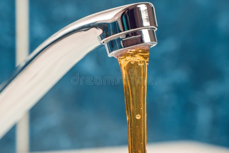 Dirty Rusty Water Flows from a Water Tap Stock Image - Image of ...