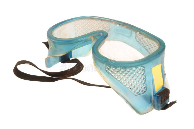 Dirty Safety Goggles As Used in Construction Stock Image - Image of ...