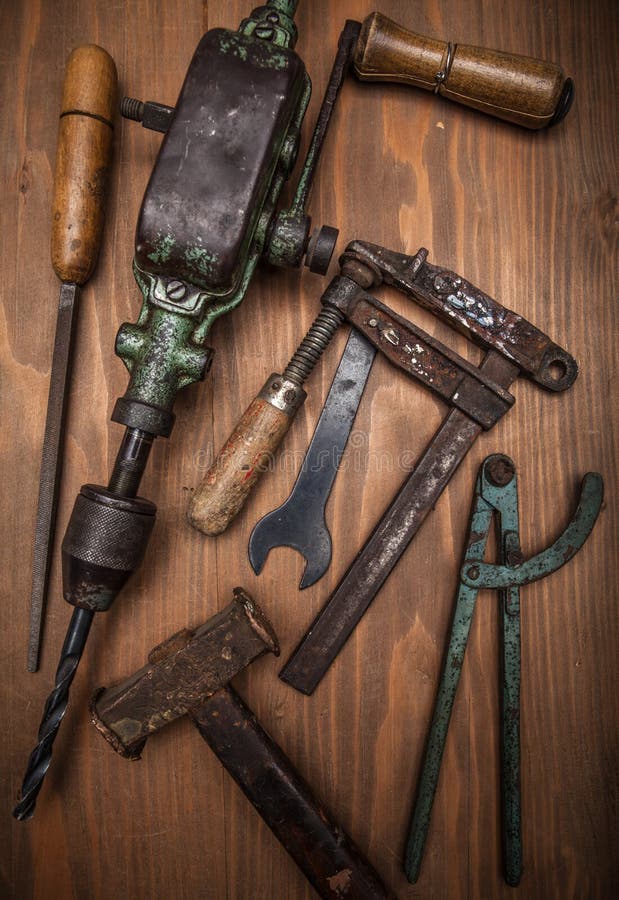 Dirty set of hand tools stock photo. Image of equipment - 38322206