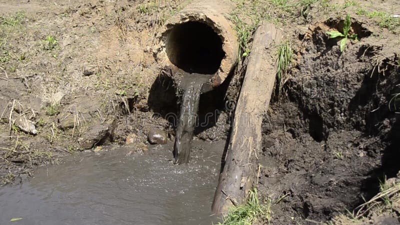 Dirty Sewage is Pouring from the Pipe, Industrial Waste, Man-made ...