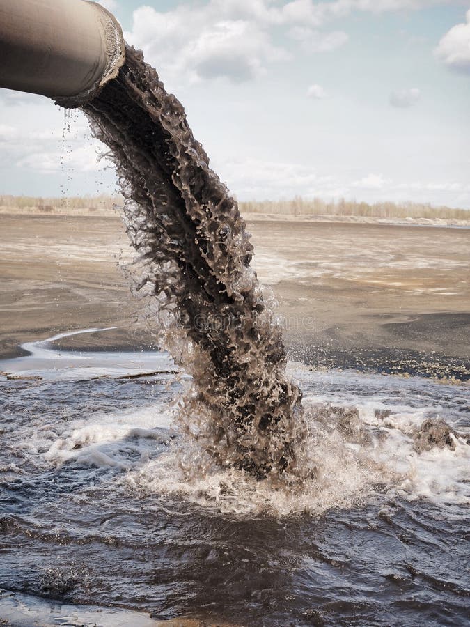 Dirty Sewage Pollutes the Environment. Stock Photo - Image of ...