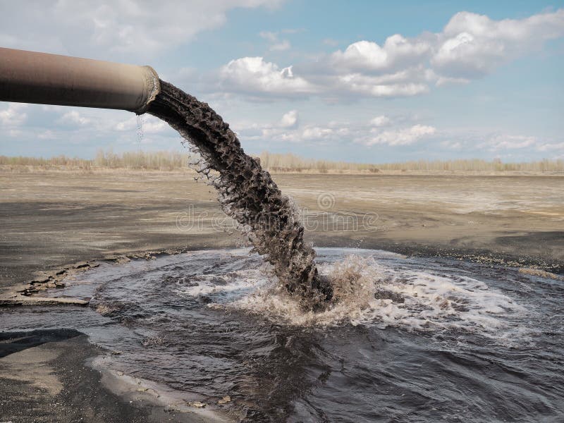 Dirty Sewage Pollutes the Environment. Stock Image - Image of fetid ...