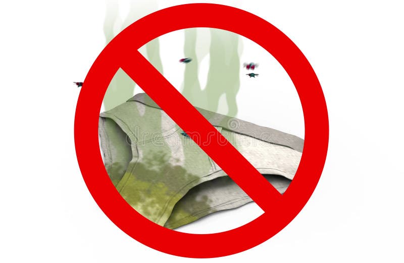 Dirty Smelly Underpants in Prohibited Sign, 3d Illustration Stock ...
