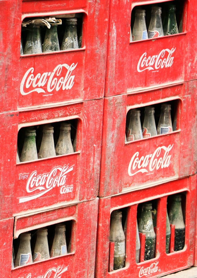 Old dusty coca-cola bottle editorial stock photo. Image of abandoned ...