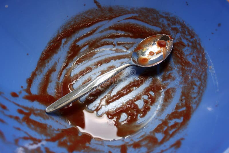 Dirty Spoon in Bowl stock image. Image of bowl, mess - 10318929