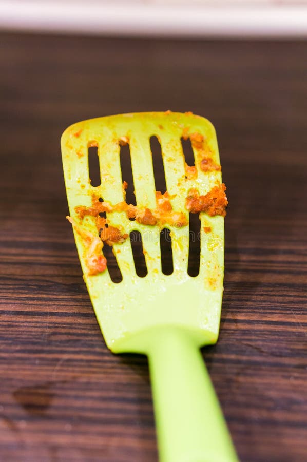 Dirty spoon stock image. Image of yellow, cutlery, dirty - 49929717