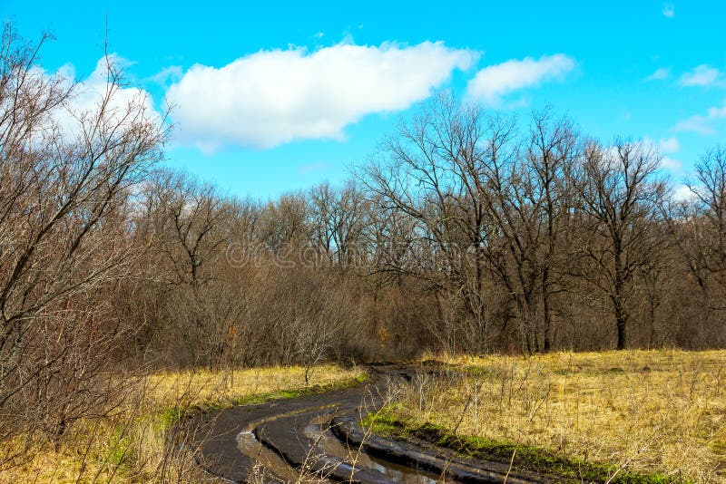 Dirty Spring Road. Impassability and Mudslides Stock Photo - Image of ...