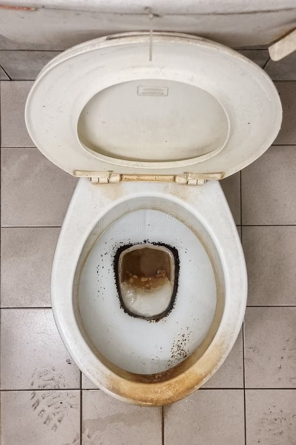 Dirty and Stinky Toilet Bowl with Limescale Stock Photo - Image of ...