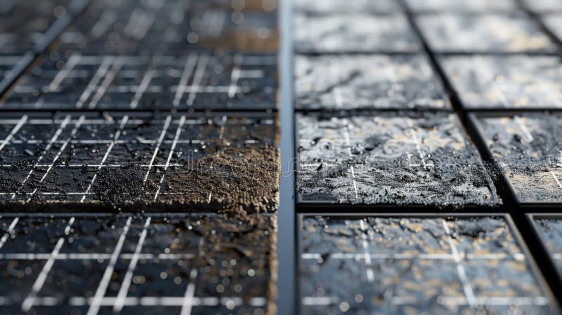 Dirty Surface is One of the Problems with Solar Panels Stock Image ...