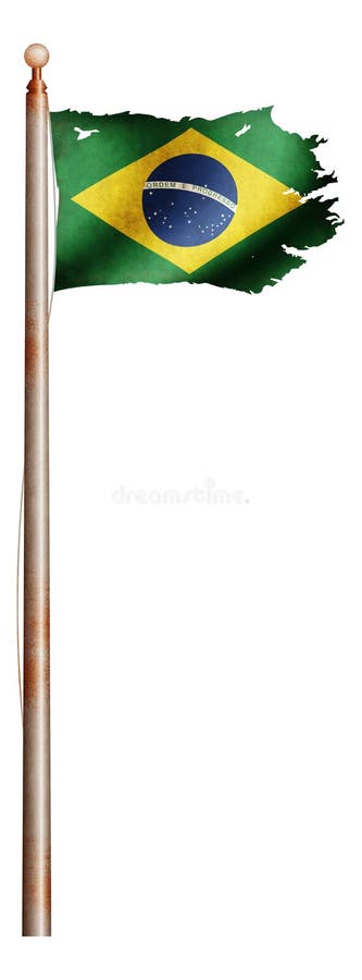 Dirty and Torn Country Flag Illustration / Brazil Stock Illustration ...