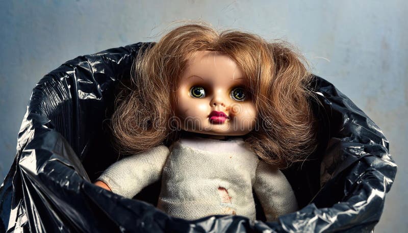 Dirty Toys in the Garbage Pile with Trash Stock Illustration ...