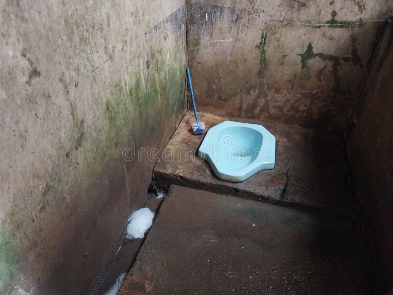 Dirty Traditional Toilet stock image. Image of village - 268724351