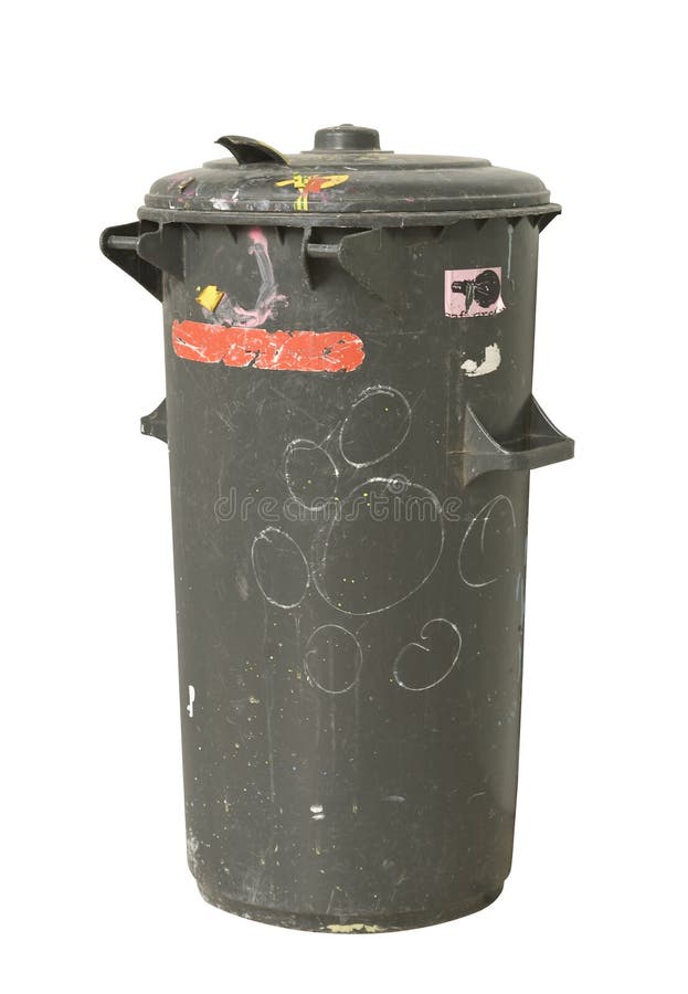 Office Trash Can with Crumpled Paper Stock Image - Image of work ...