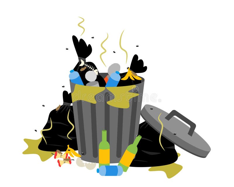 Dirty trash can vector stock vector. Illustration of dump - 274750653