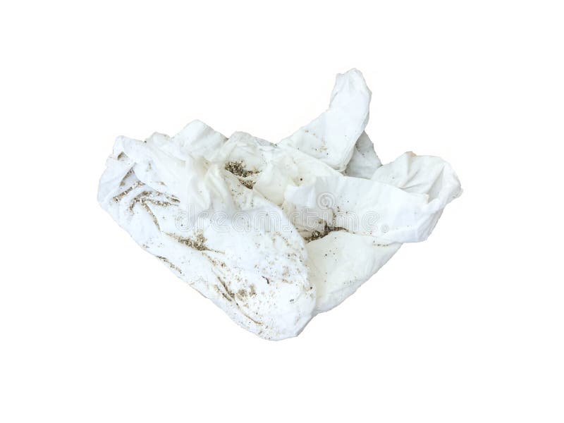Dirty, Used and Crumpled Tissue Isolated on a White Background Stock ...