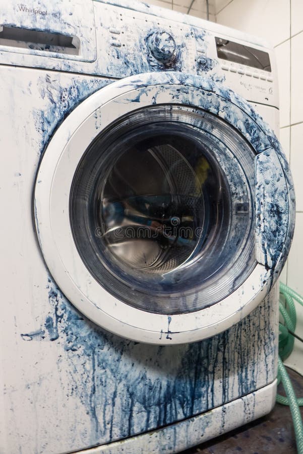 Dirty washing machine stock photo. Image of blue, washer - 97611858