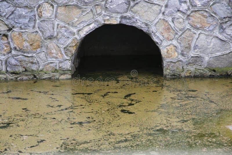 Dirty Sewage And Household Rubbish In Small River, Irrigation Channel ...