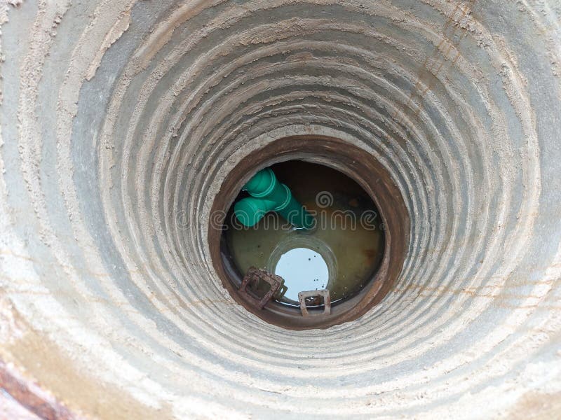 Dirty Water Connection Manhole Stock Photo - Image of shaft, deep ...