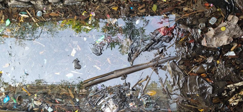 Dirty Water Ditch on the City Stock Photo - Image of frost, nature ...