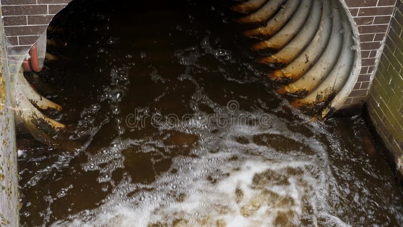 Dirty Water Flow from Pipe. Water Discharge Stock Video - Video of ...