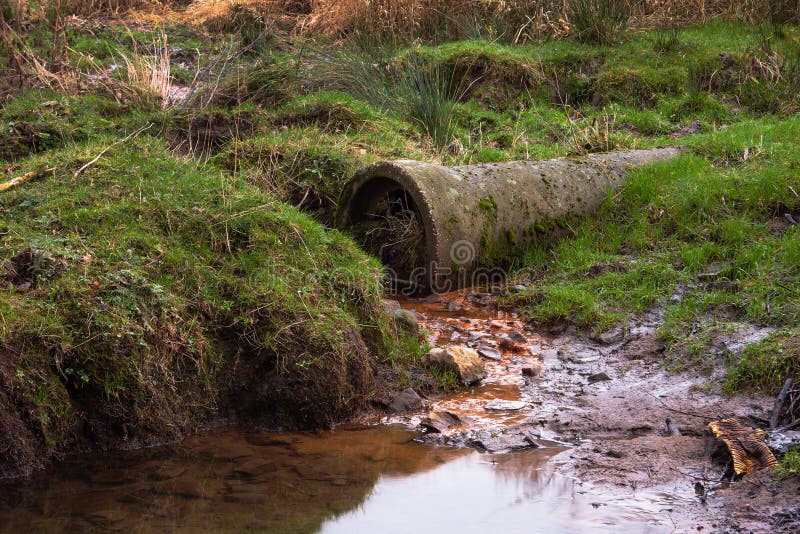 Dirty Water Flow from Rusty Pipe Stock Image - Image of industrial ...