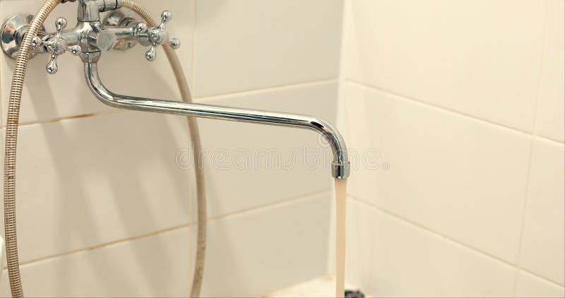 Water Flowing through a Drainage Ditch by a Residential House Stock ...