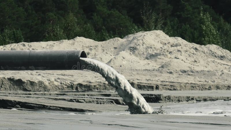 Dirty Water Runoff in a Pond Stock Video - Video of muddy, junkyard ...