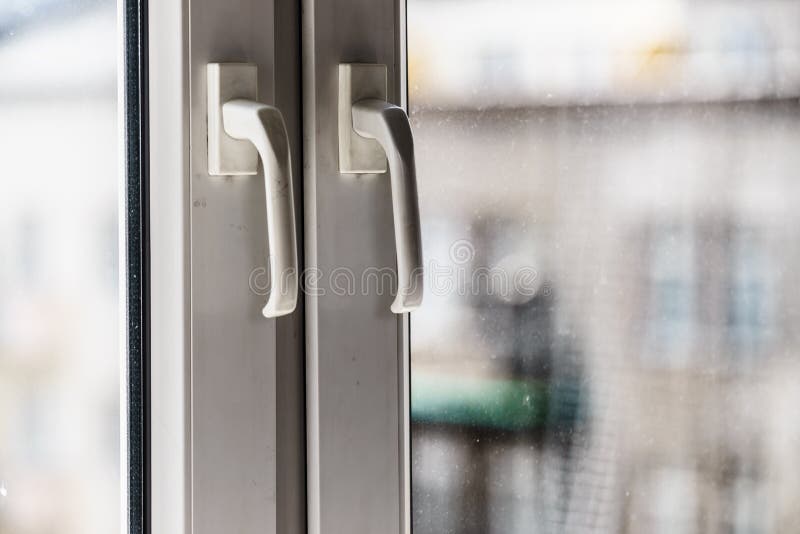 Dirty window plastic frame stock photo. Image of mucky - 145105930