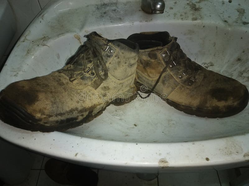 Dirty Work Boots stock image. Image of leather, studio - 159538229