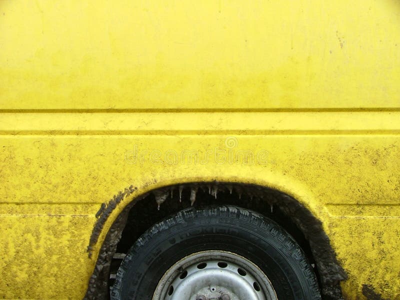 Dirty yellow car stock image. Image of tyre, motor, bright - 127257