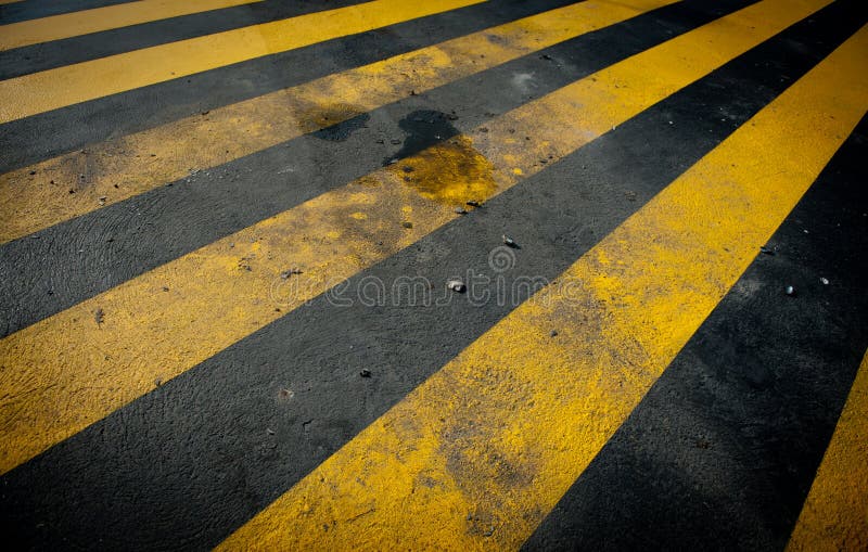 Dirty Yellow Pedestrian Crossing Stock Photo - Image of life, zebra ...