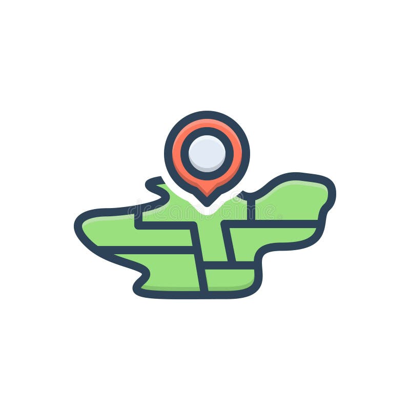 Color Illustration Icon for Dis, Distance and Map Stock Illustration ...