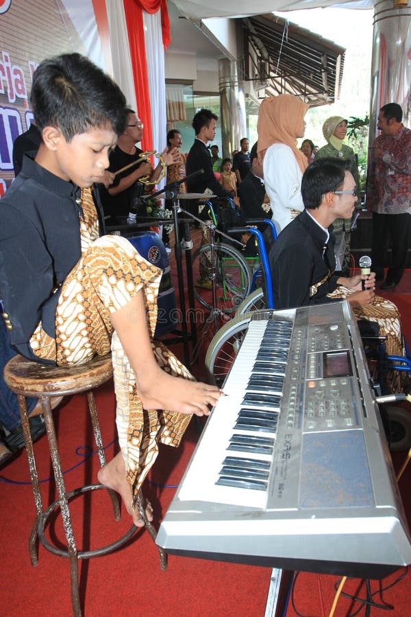 Disabilities play music editorial stock photo. Image of play - 46429743