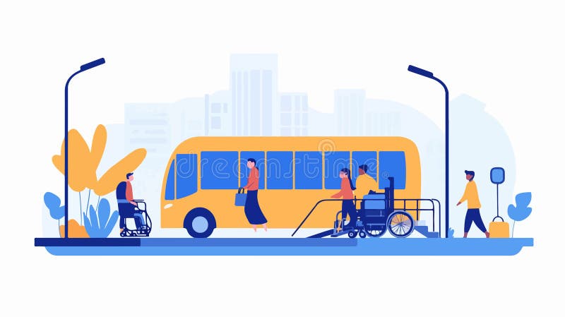 Disability Accessibility: Wheelchair User Boarding Bus for Transit ...