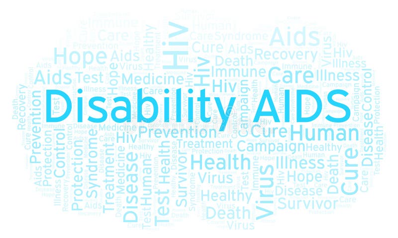 Disability AIDS Word Cloud, Made with Text only. Stock Illustration ...