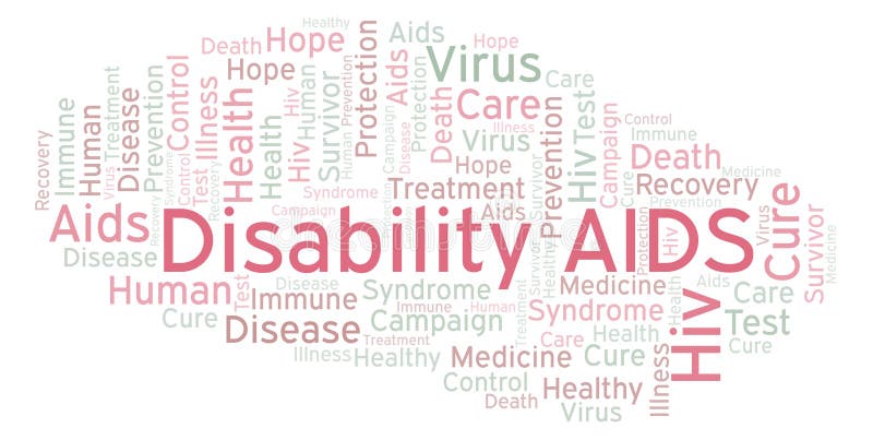 Disability AIDS Word Cloud, Made with Text only. Stock Illustration ...