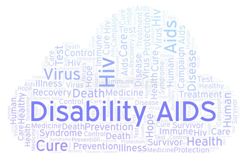 Disability AIDS Word Cloud, Made with Text only. Stock Illustration ...