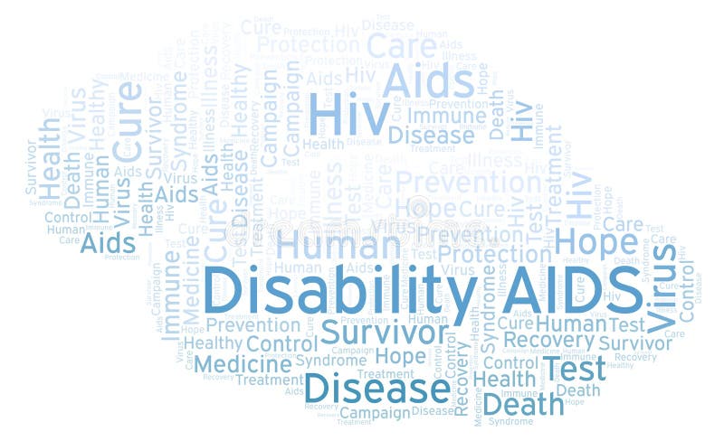Disability AIDS Word Cloud, Made with Text only. Stock Illustration ...