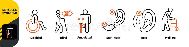 Disability Banner Web Icon Vector Illustration Stock Illustration ...